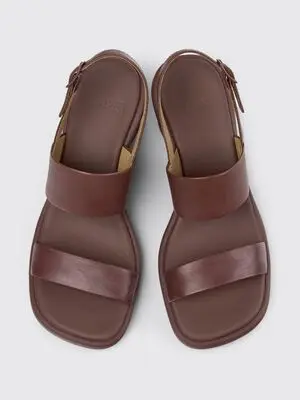 Camper Louise Leather Wedge Sandals