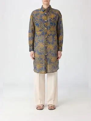 ERES Exotisme Relaxed Fit Tropical Print Cotton Shirt With Long Sleeves - Multicolor