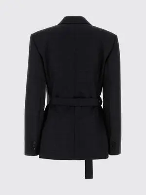 Loewe Prince Of Wales Wool Double-breasted Blazer With Wrap Closure