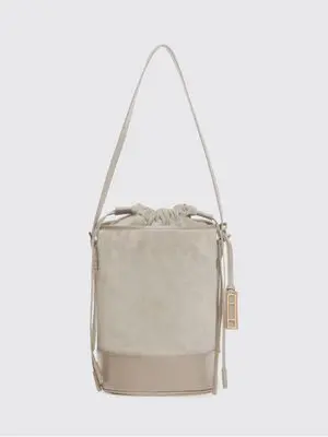 Fabiana Filippi Suede And Leather Bucket Bag - Grey