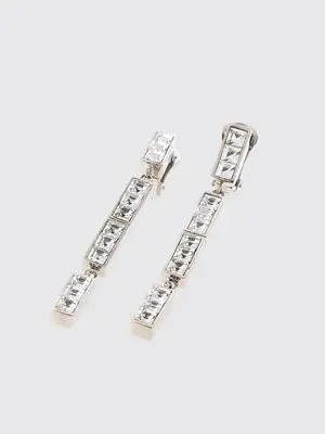 Alessandra Rich Brass & Crystal Drop Earrings