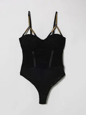 Elisabetta Franchi Ruched Corset Top - Black