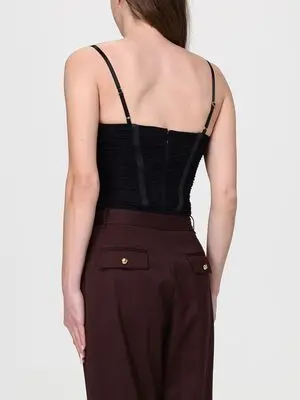 Elisabetta Franchi Ruched Corset Top - Black