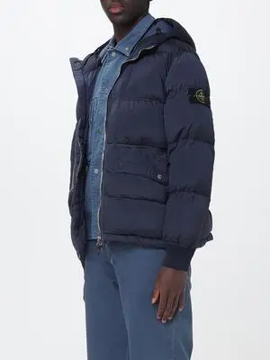Stone Island Hooded Quilted Nylon Puffer Jacket With Zip Closure