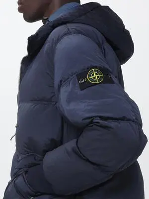 Stone Island Hooded Quilted Nylon Puffer Jacket With Zip Closure