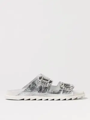 ROGER VIVIER Embellished Flat Sandals - Beige