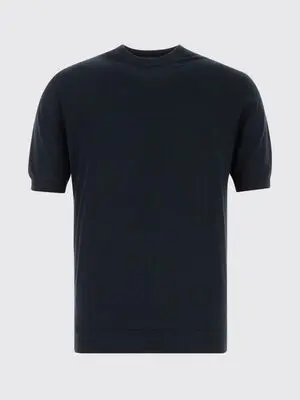 Fedeli Basic Cotton Crew Neck Knit - Blue