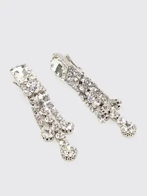 Alessandra Rich Brass And Crystal Rhinestone Dangle Earrings
