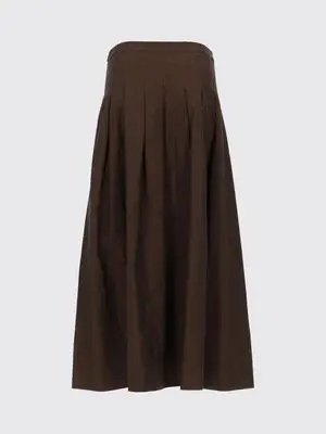 PT TORINO High-waisted Cotton A-line Midi Skirt With Side Closure