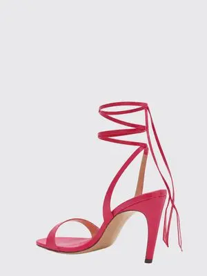 Attico Ora Leather Mule Sandals With Ankle Ties - Fuchsia