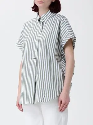 Brunello Cucinelli Striped Cotton And Silk Shirt - Green