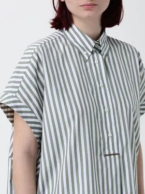 Brunello Cucinelli Striped Cotton And Silk Shirt - Green