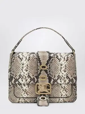 Burberry Rider Bag In Python Print Leather - Red