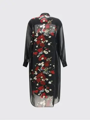 Khaite Floral Print Silk Midi Shirtdress