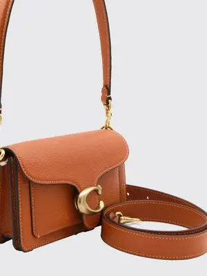 COACH Embossed Leather Shoulder Bag - Brown