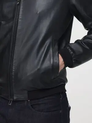 Emporio Armani Leather Bomber Jacket
