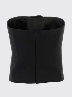 Giorgio Armani Silk Bustier Top With Ruffles