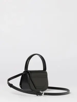 DIESEL® Mini Bag With Silver Tone Logo Detail - Black