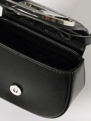 DIESEL® Mini Bag With Silver Tone Logo Detail - Black