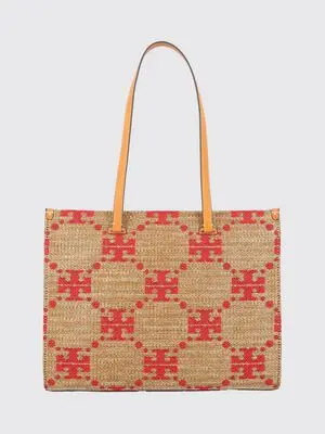 Tory Burch T Monogram Raffia Shoulder Bag