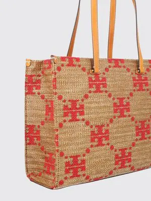 Tory Burch T Monogram Raffia Shoulder Bag