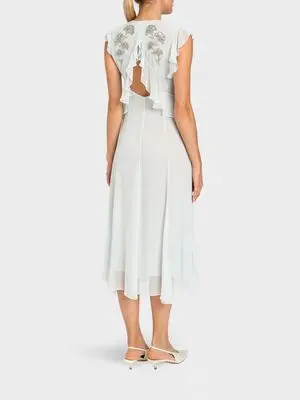 TWINSET Viscose Midi Dress With Rhinestones