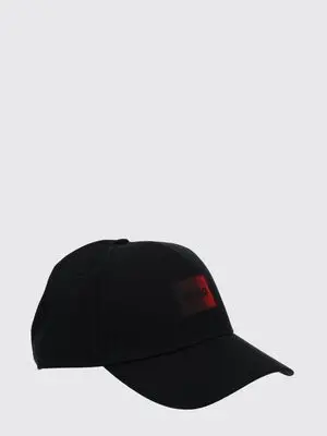Hugo Cotton Baseball Cap With Visor And Embroidered Logo - Black