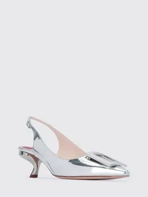 ROGER VIVIER Virgule Laminated Patent Leather Slingback