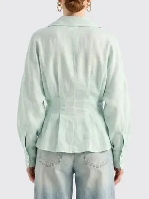 GENNY Relaxed Fit Linen Shirt With V-neck And Dropped Shoulders
