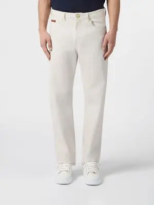 BILLIONAIRE Straight-fit Cotton Denim Jeans With Monogram Logo - Beige