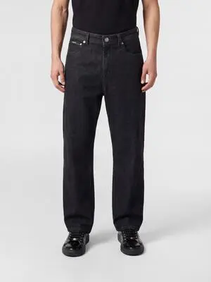 BILLIONAIRE Straight-fit Cotton Denim Jeans With Monogram Logo - Black