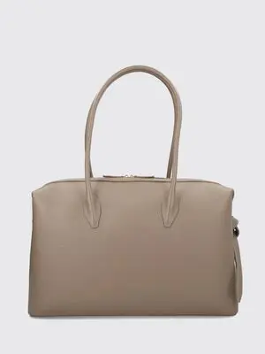 Yuzefi Brioche Large Grained Leather Shoulder Bag With Double Zip
