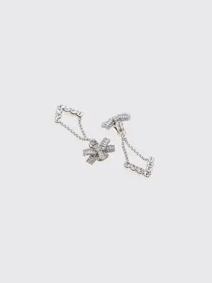 Alessandra Rich Brass And Rhinestone Pendant Earrings