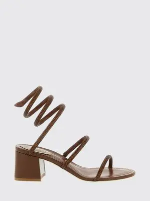 Rene Caovilla Cleo Nappa Leather Sandals With Crystals