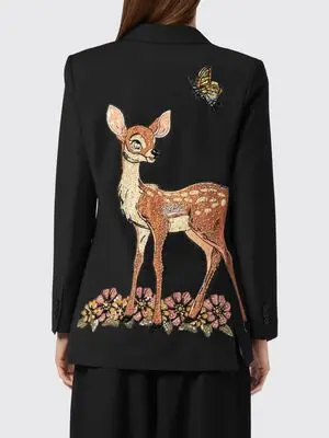 Philipp Plein Fairy Single-breasted Cropped Wool-blend Blazer With Rhinestone Application