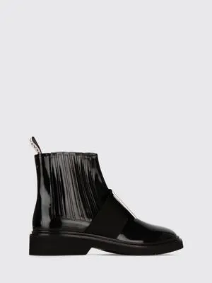 ROGER VIVIER Brushed Leather Chelsea Boots With Buckle