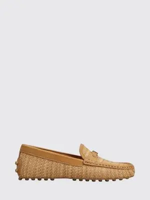 TOD'S Driver Loafers In Raffia And Leather - Beige