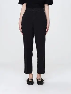 DONDUP Cotton Blend Cropped Fit Trousers - Black