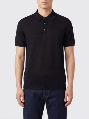 ROBERTO COLLINA Knit Polo Shirt Black