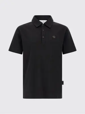 Philipp Plein Cotton Polo Shirt With Monogram - Black