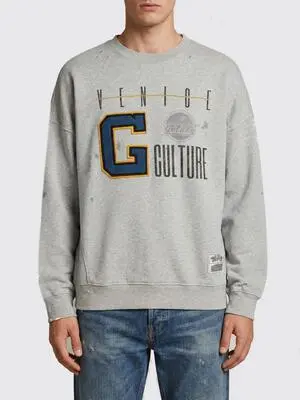 GOLDEN GOOSE Cotton Crew Neck Sweatshirt With Logo - Grey