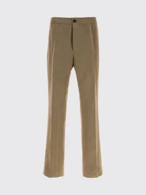 FERRAGAMO Striped Linen Blend Tailored Trousers