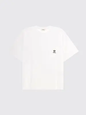 Versace Cotton Crew Neck T-shirt With Medusa Patch On Pocket