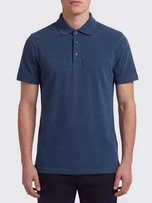 Fedeli Basic Cotton Polo Shirt - Blue