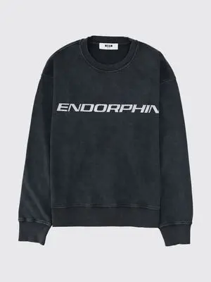 MSGM Relaxed Fit Cotton Crewneck Sweatshirt With Slogan Print