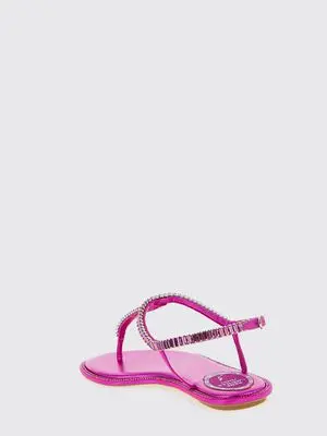 Rene Caovilla Diana Satin Sandals With Crystals