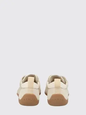 Kenzo Striker Low-top Leather And Nylon Sneakers With Heel Tab - Beige