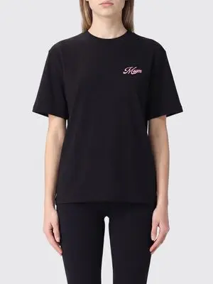 MSGM Relaxed Fit Cotton T-shirt With Contrasting Logo - Black
