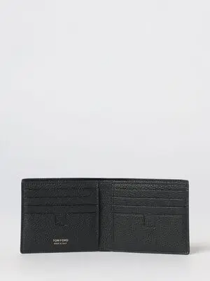 TOM FORD Grained Calfskin Bifold Wallet With Laminated Logo