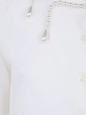 Simone Rocha Wool And Silk Cardigan With Pearl Appliqués